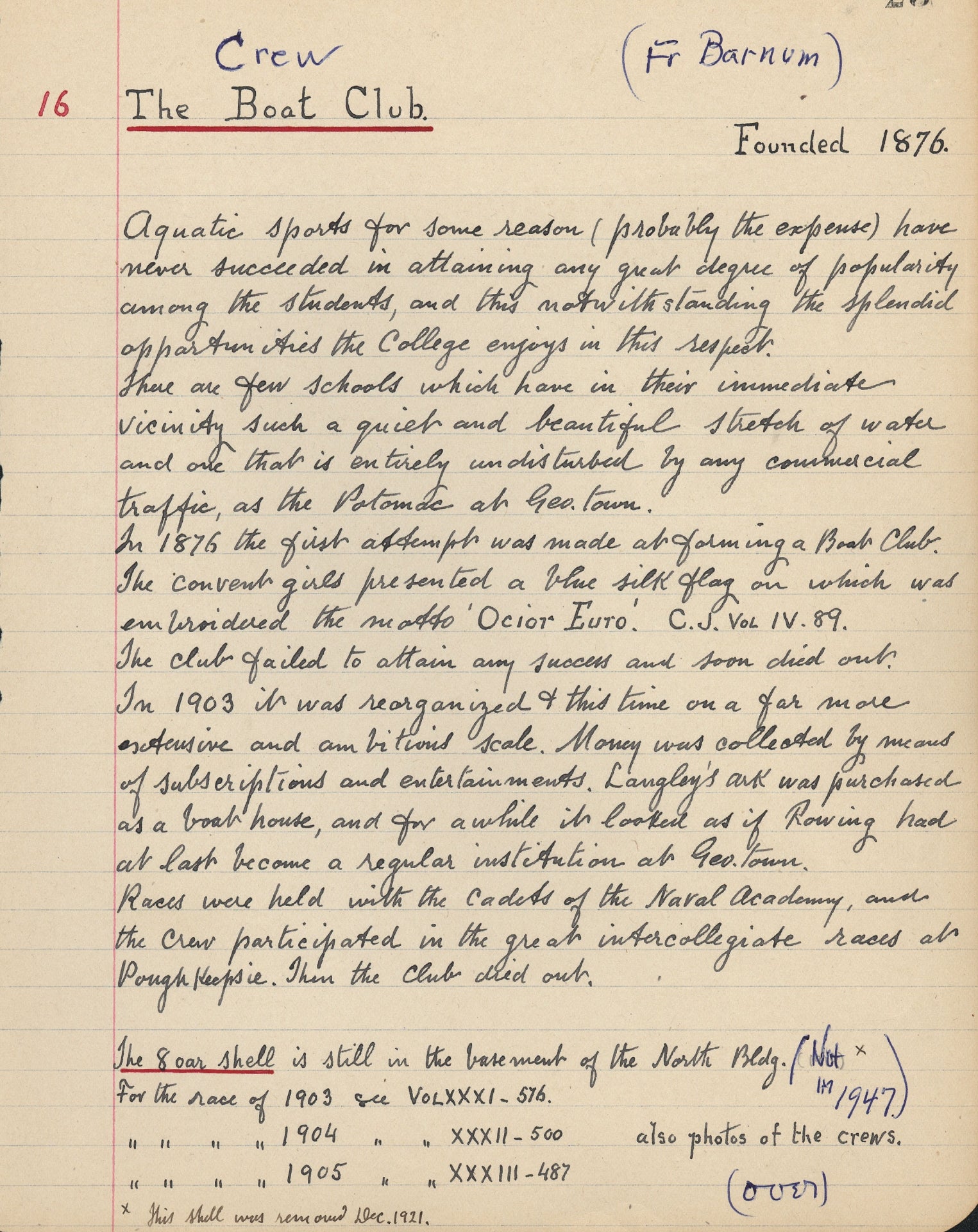 Crew at Georgetown: A Selection of Materials from the University Archives | Georgetown ...